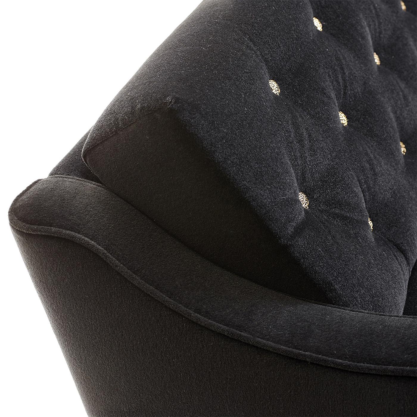 Victor 4-Seater Button-Tufted Black Fabric Sofa by Studio 63 For Sale ...