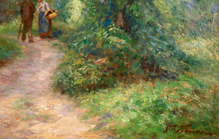 Victor Alfred Paul Vignon - By the River - Impressionist Oil, Figures ...