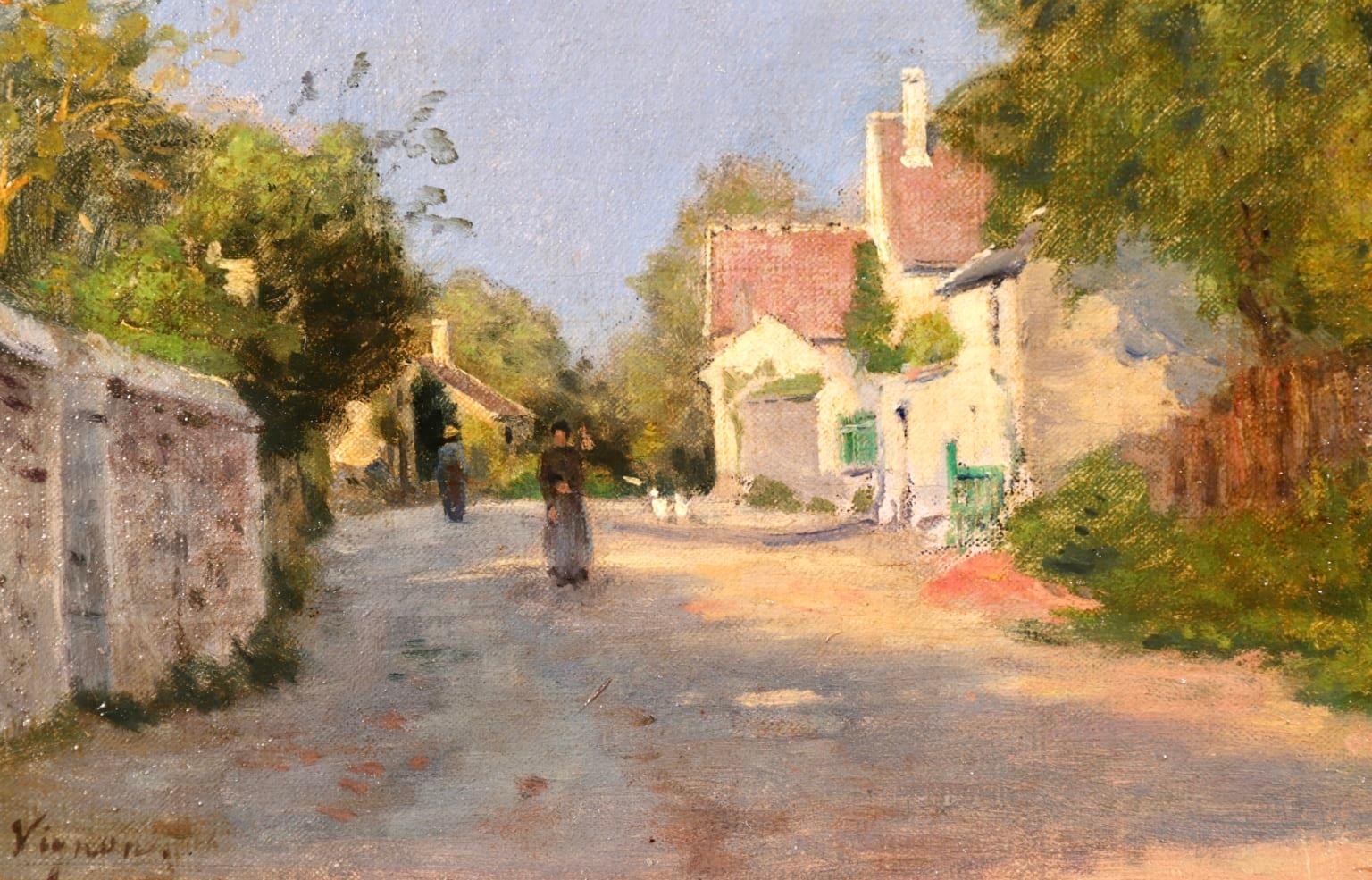 Victor Alfred Paul Vignon - Figures in a Village Street - Impressionist ...