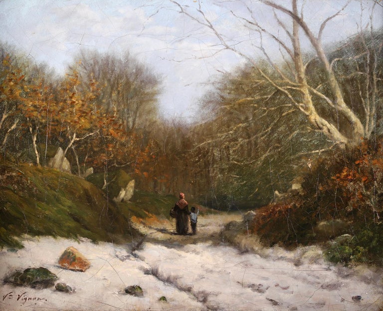 Victor Alfred Paul Vignon - Winter - Fontainbleau Forest ...