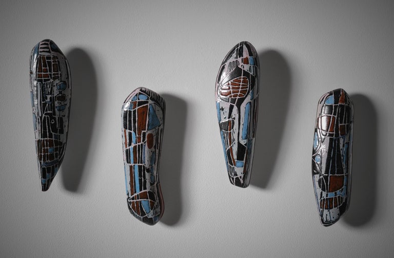 Victor Cerrato Ceramic Coat Hangers, Italy 1960s For Sale at 1stDibs
