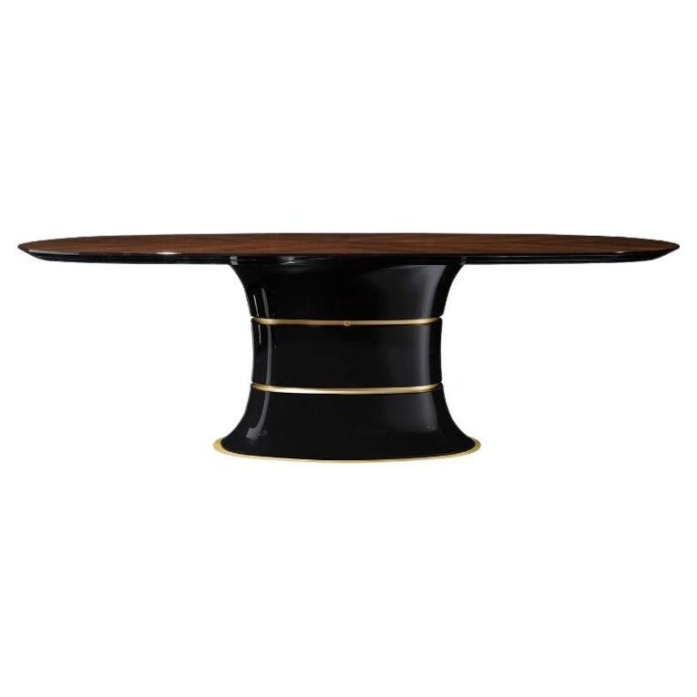 Victor Dark Oval Dining Table For Sale at 1stDibs