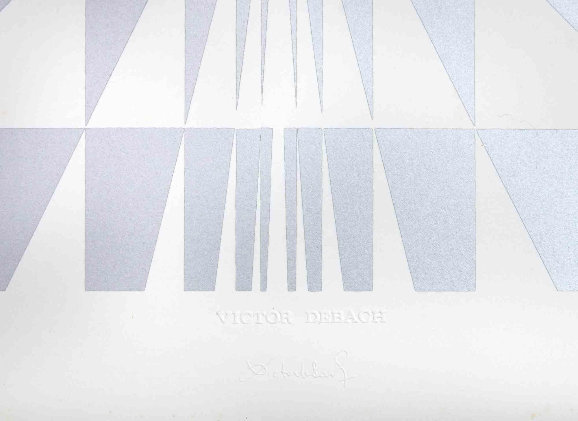 Victor Debach - Abstract Silver Composition - Screen Print by Victor ...