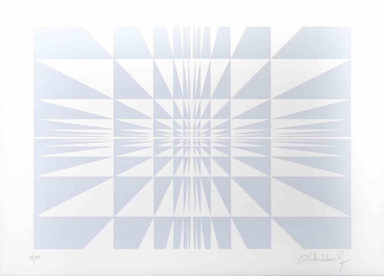 Victor Debach - Abstract Silver Composition - Screen Print by Victor ...