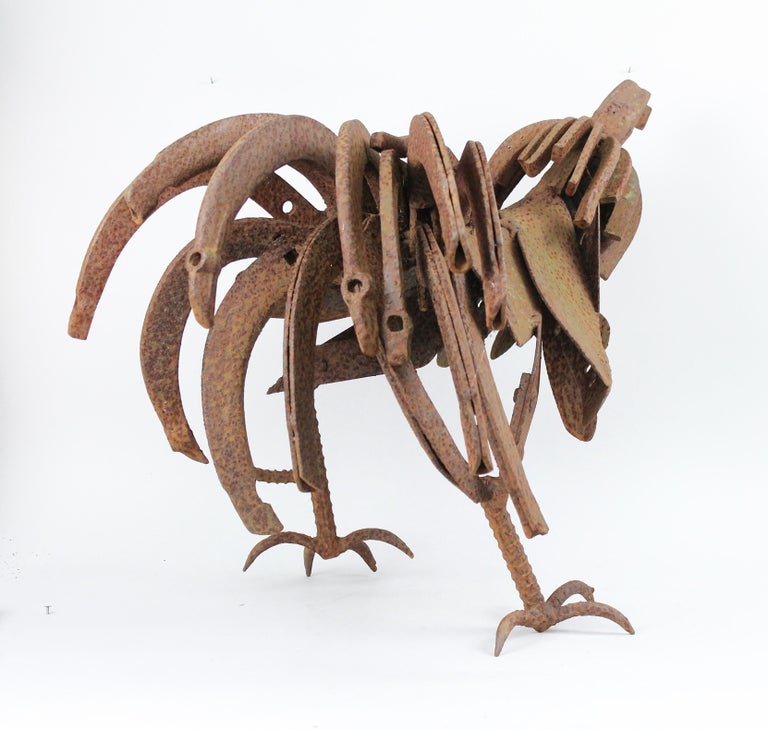 Victor Delfin, Peru 1927, Large Wrought Iron Turkey Sculpture at 1stDibs