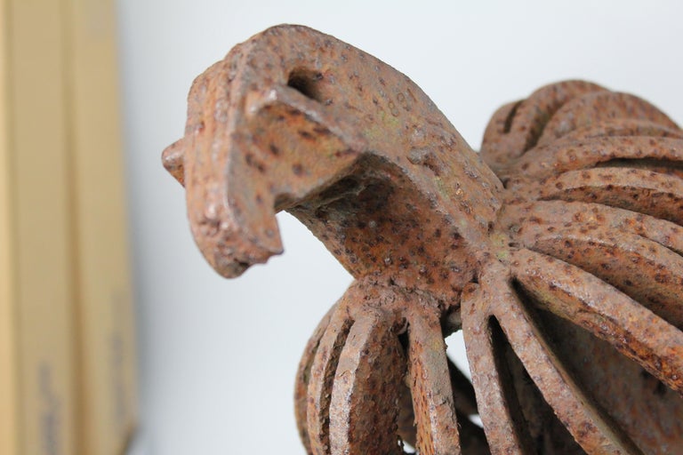 Victor Delfin, Peru 1927, Large Wrought Iron Turkey Sculpture at 1stDibs