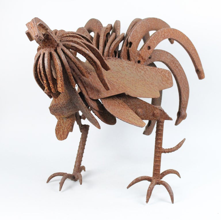 Victor Delfin, Peru 1927, Large Wrought Iron Turkey Sculpture at 1stDibs