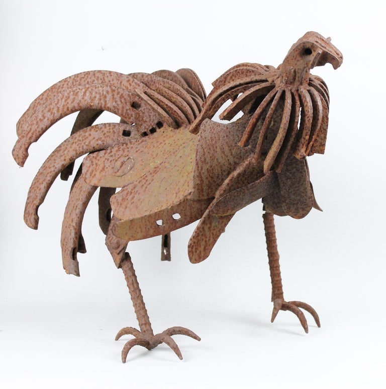 Victor Delfin, Peru 1927, Large Wrought Iron Turkey Sculpture at 1stDibs