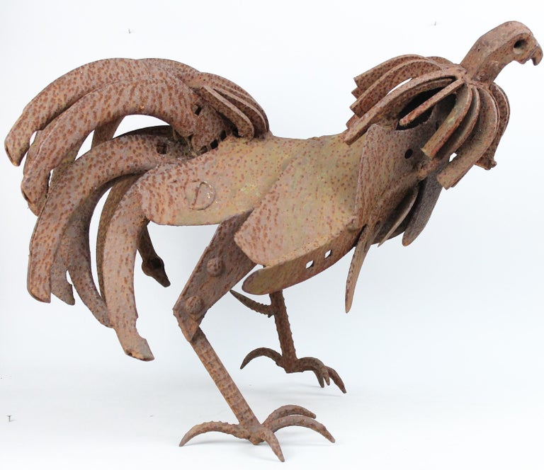 Victor Delfin, Peru 1927, Large Wrought Iron Turkey Sculpture at 1stDibs