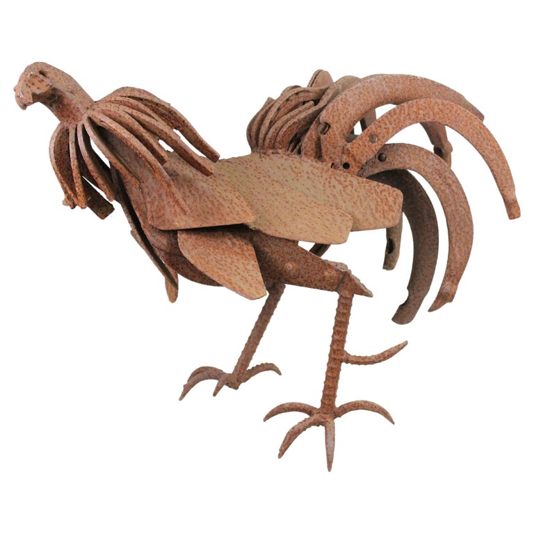 Victor Delfin, Peru 1927, Large Wrought Iron Turkey Sculpture at 1stDibs