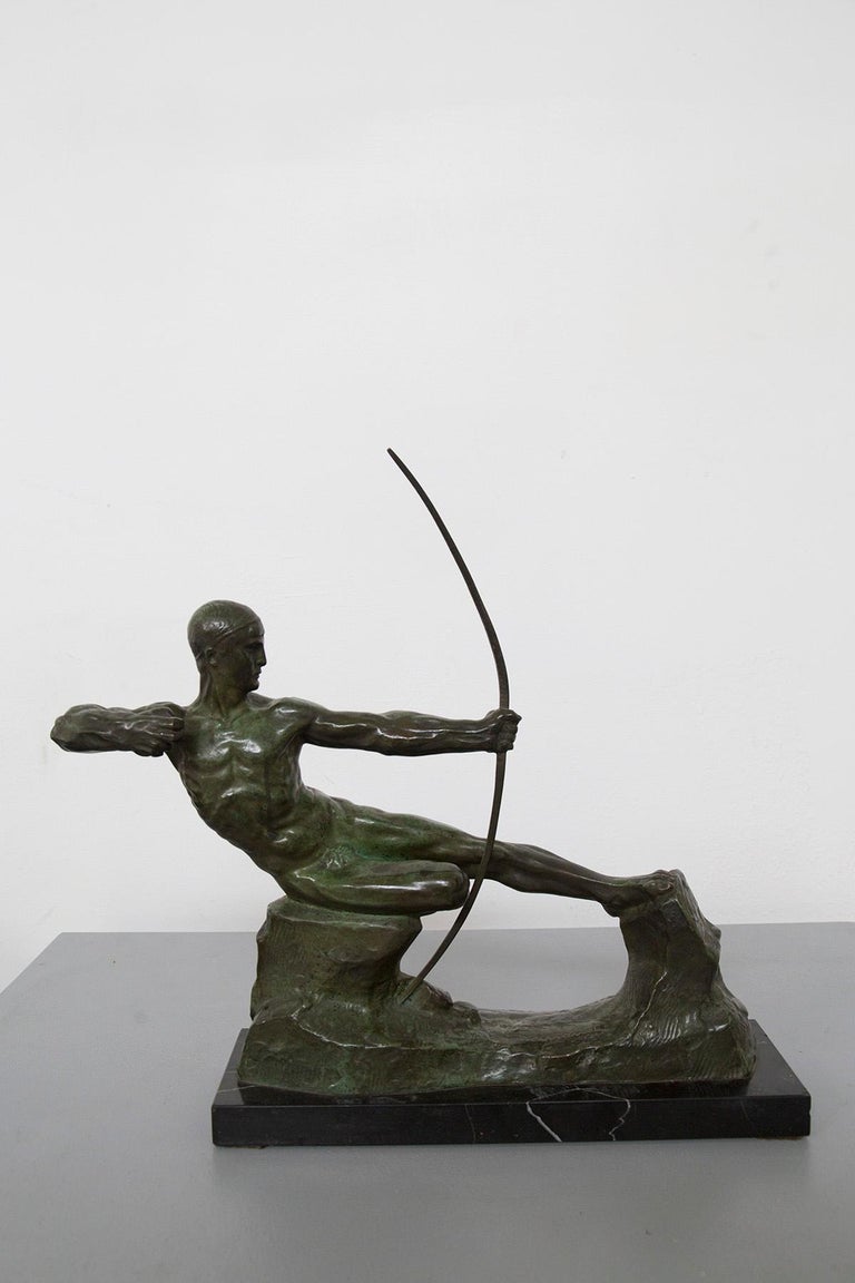 Victor Demanet Sculpture "the Archer" in Bronze, Signed 1925 For Sale ...