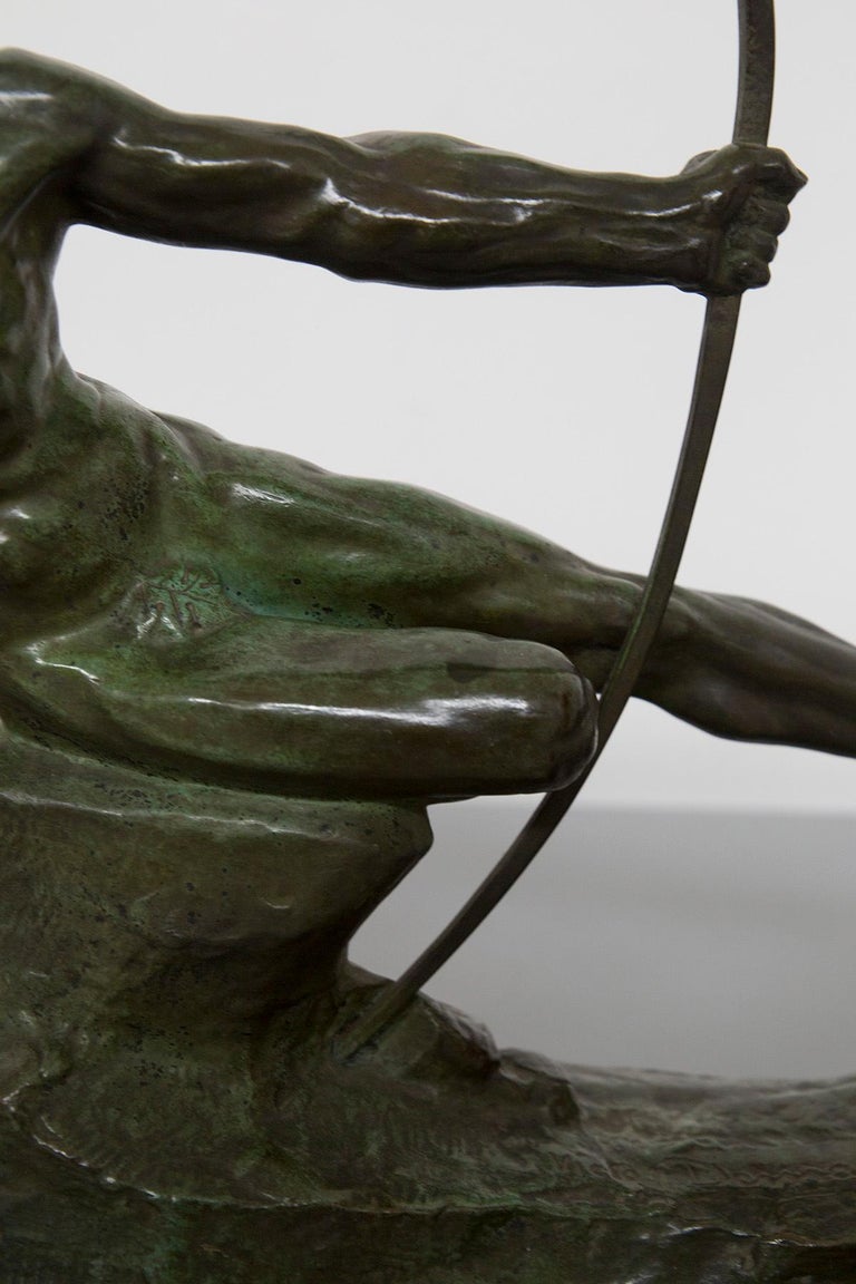 Victor Demanet Sculpture "the Archer" in Bronze, Signed 1925 For Sale ...