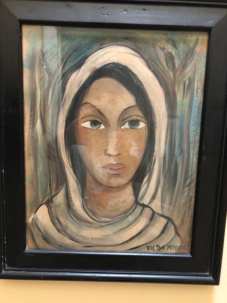 Victor Manuel - Victor Manuel Portrait of a Woman For Sale at 1stDibs