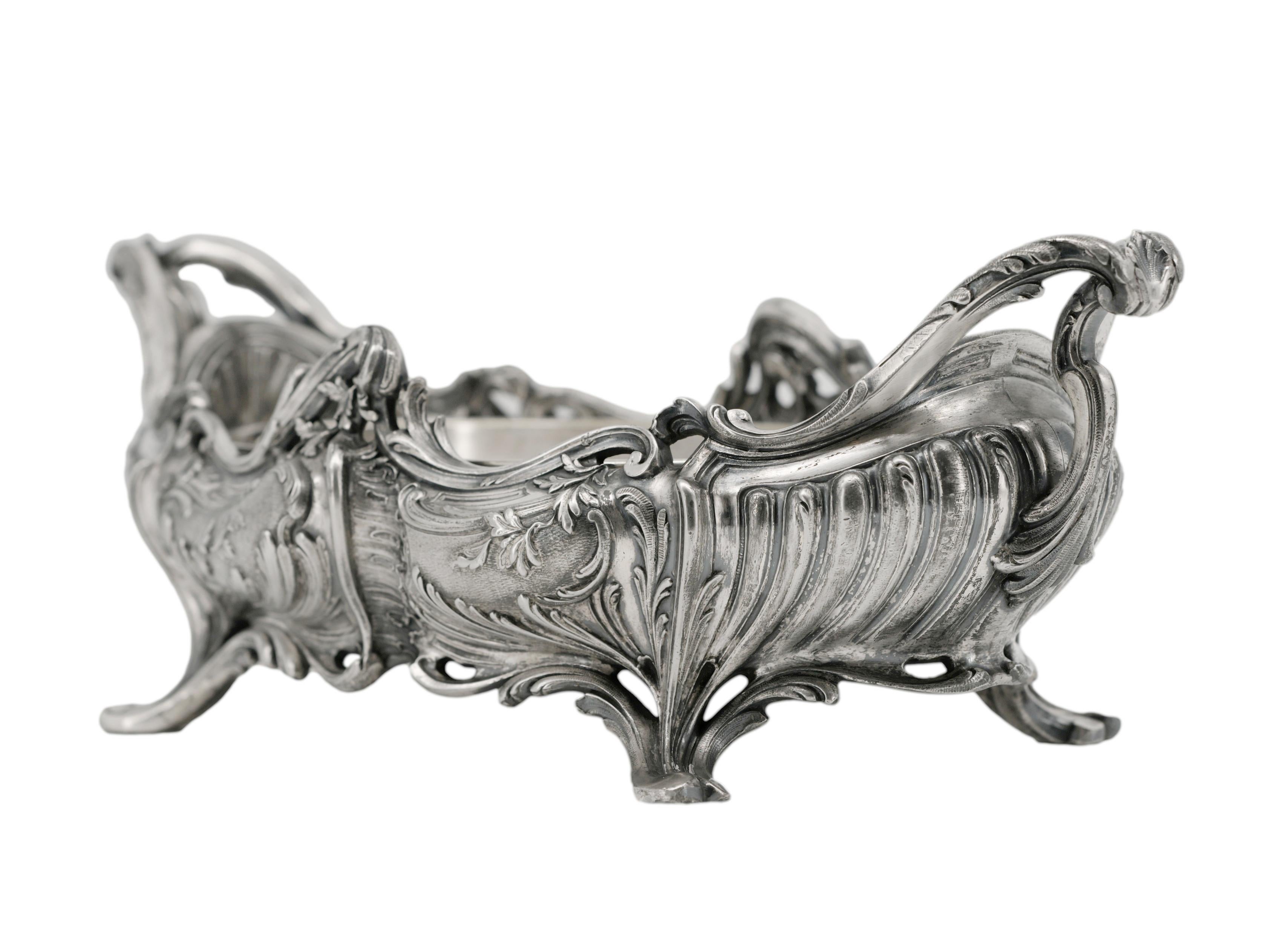 Victor SAGLIER French Art Nouveau Silverplate Planter Centerpiece, 1890 ...