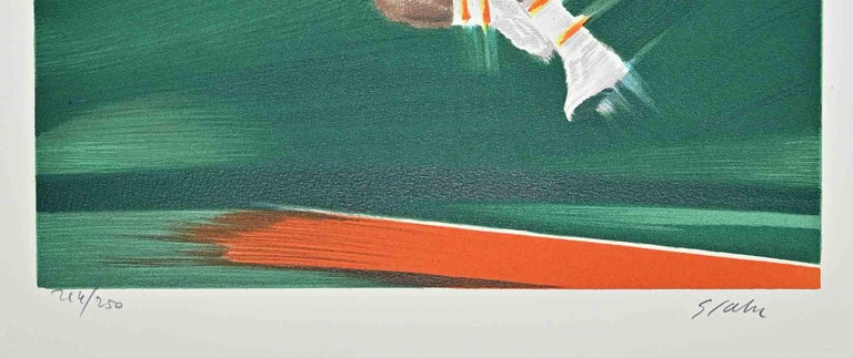 Victor Spahn - Tennis Player -Lithograph by Victor Spahn - Mid 20th ...