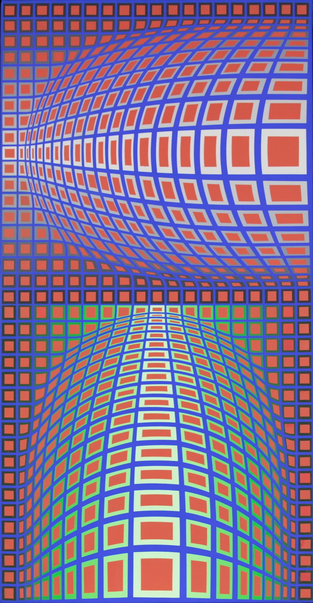 Victor Vasarely - Vintage Chokk Mini C Original Op Art Vasarely Collage ...