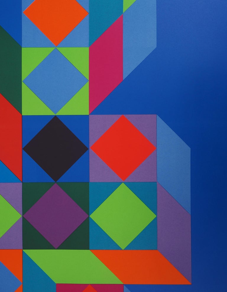 After Victor Vasarely - Cinetic Geometric - Screen Print (Olympic Games ...