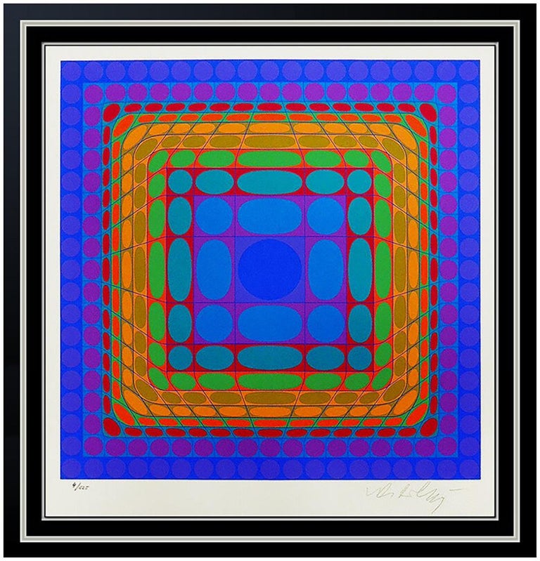 Victor Vasarely - Victor Vasarely Color Silkscreen Hand Signed Modern ...