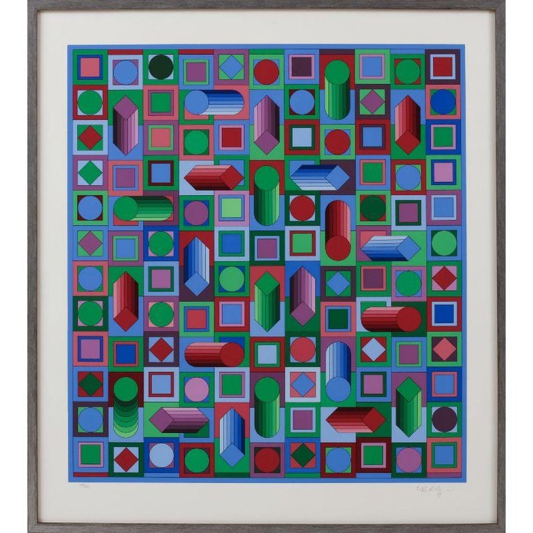 Victor Vasarely – „Victor Vasarely - Hyram - Handsignierte Serigraphie ...