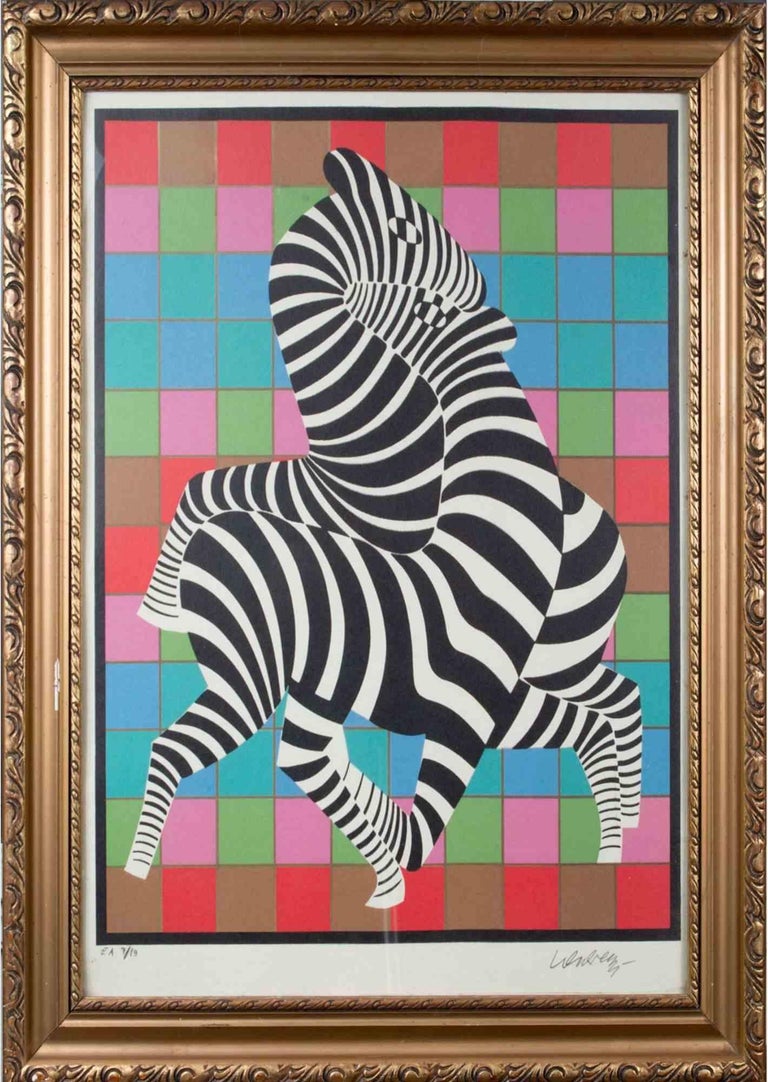 Victor Vasarely - Zebra Zambo - Screen Print by V. Vasarely - 1983 For ...