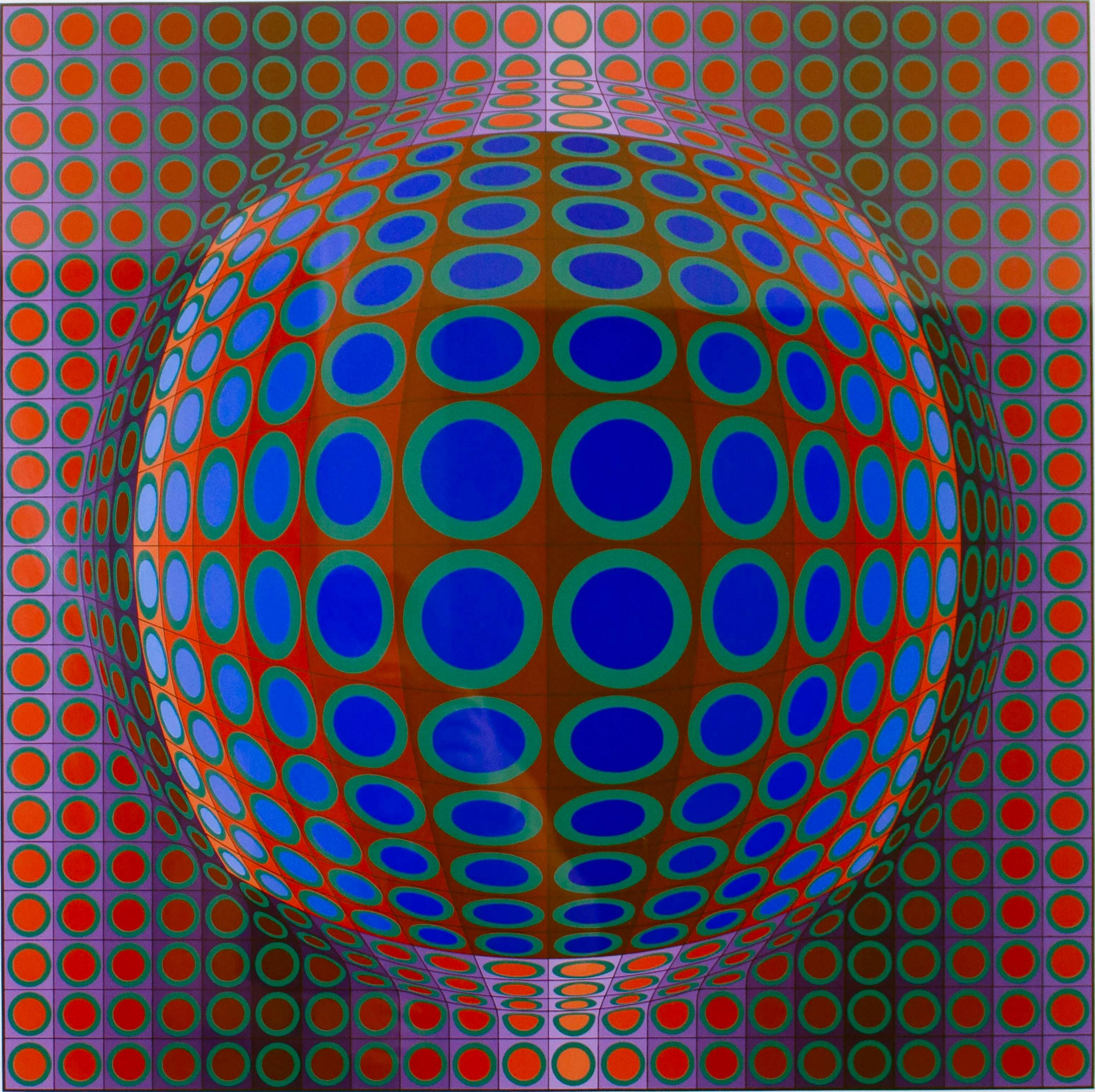 Victor Vasarely Vega Signed Op Art Modern Serigraph on Paper 138/250 ...
