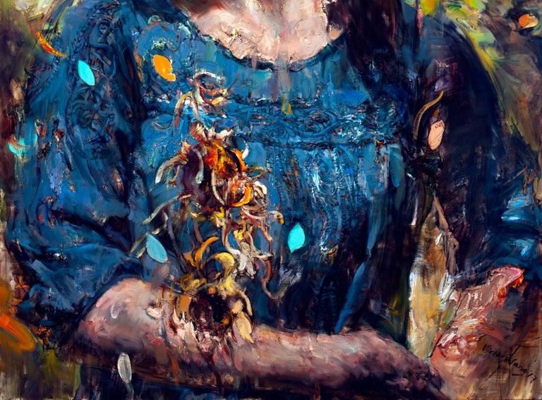 Victor Wang - Falling Leaves - Female Figure with Auburn Hair, Highly ...