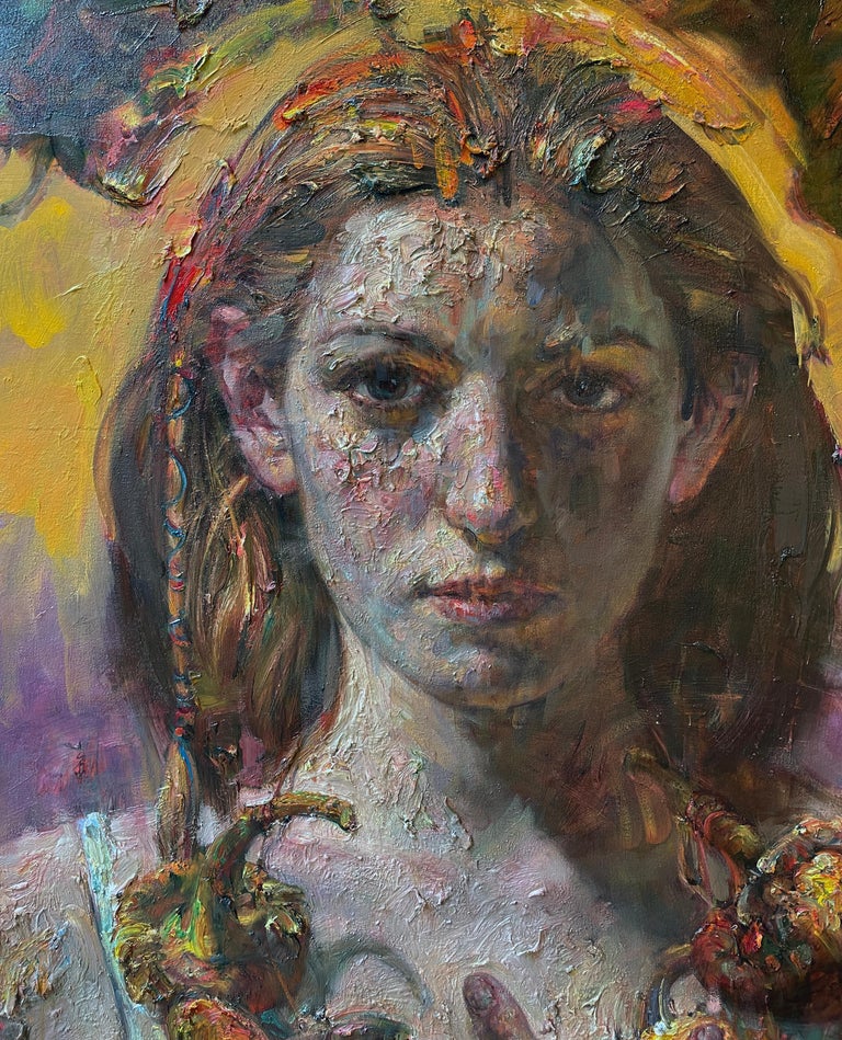 Victor Wang - Purple Sky - Female Figure with Auburn Hair, Highly ...