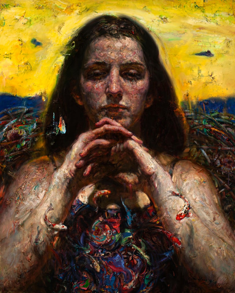 Victor Wang - "The Guardian", Contemporary, Oil Painting, on Canvas, Figurative, Portrait For ...