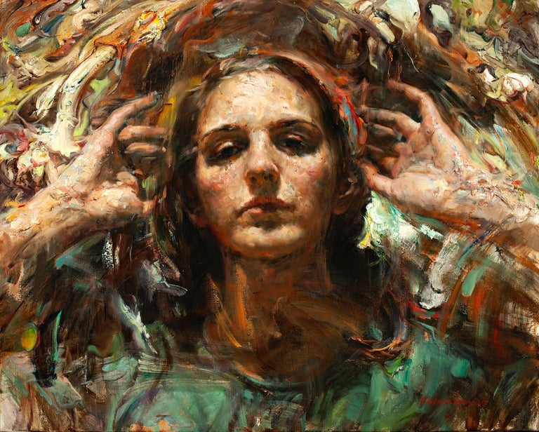 Victor Wang - "Top of the Sky", Contemporary, Figurative, Oil Painting, Canvas, Portrait For ...