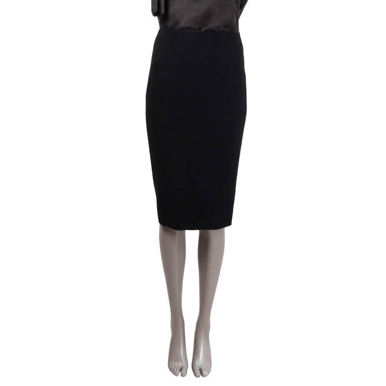 VICTORIA BECKHAM black triacetate ZIPPER PENCIL Skirt UK 10 S For Sale ...