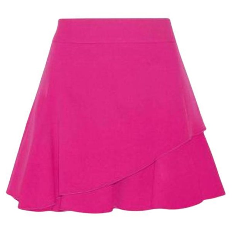 Victoria Beckham Fuchsia Layered Ruffle Mini Skirt For Sale at 1stDibs