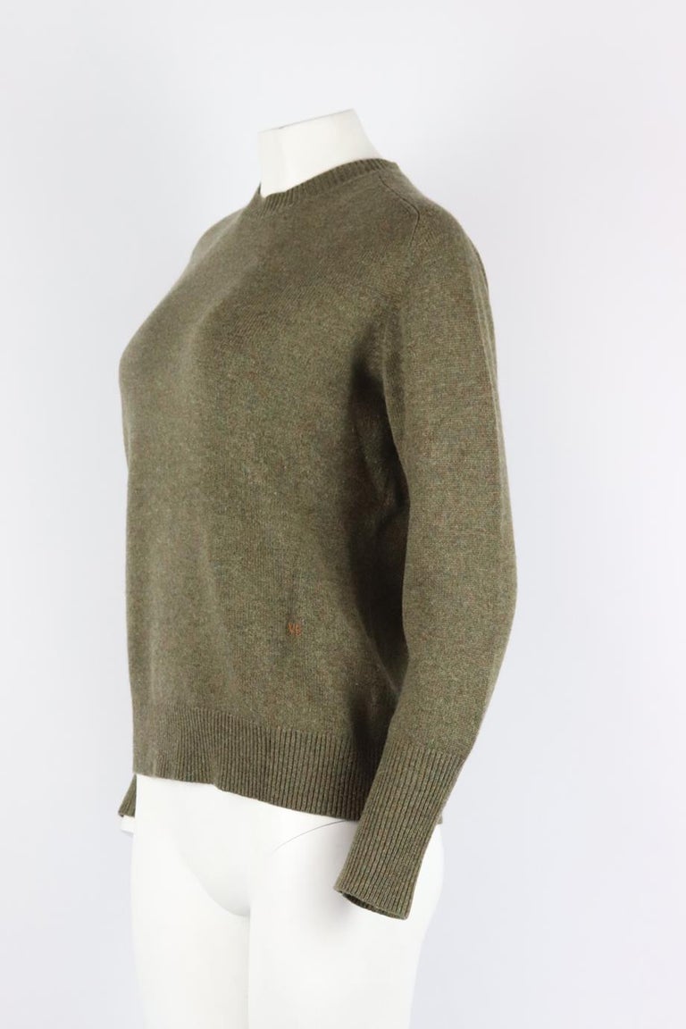 Victoria Beckham Logo Embroidered Cashmere Blend Sweater For Sale at ...
