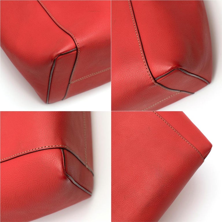 Victoria Beckham Red Liberty Leather Tote bag For Sale at 1stDibs