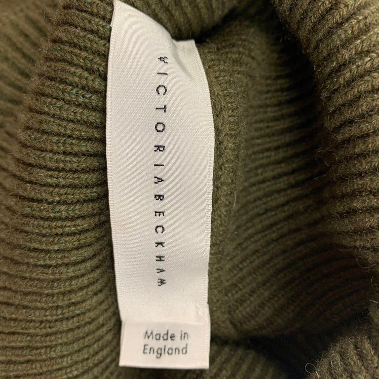 VICTORIA BECKHAM Size S Olive Cashmere Turtleneck Sweater For Sale at ...