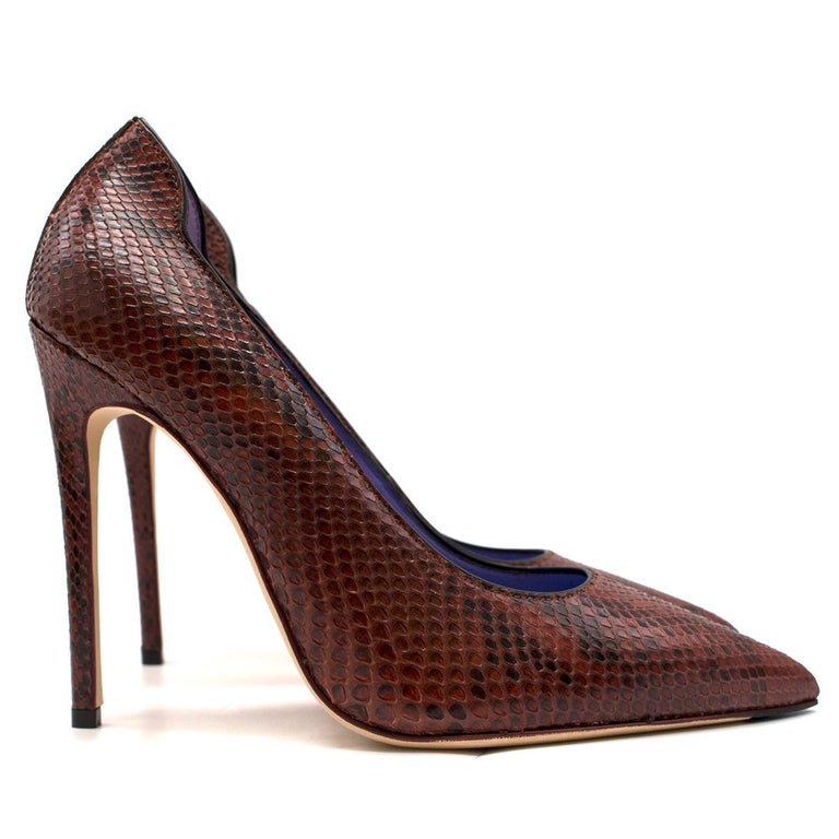 Victoria Beckham The Victoria Burgundy Python Pumps Size 37 at 1stDibs