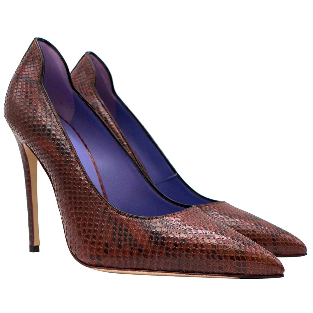Victoria Beckham The Victoria Burgundy Python Pumps Size 37 at 1stDibs