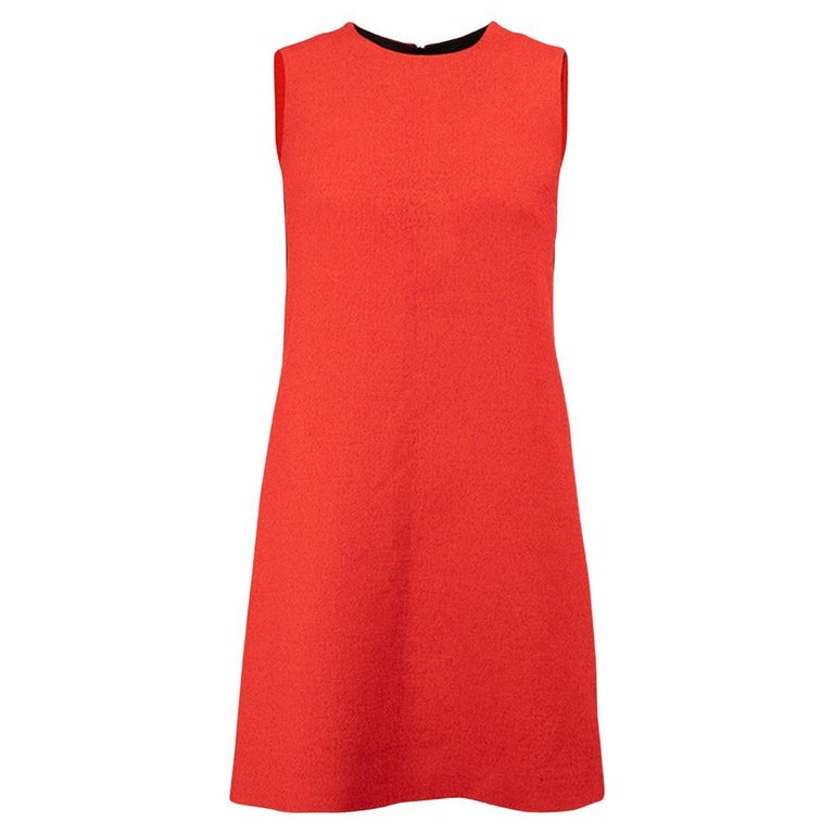 Victoria Beckham Women's Red Wool Sleeveless Mini Dress For Sale at 1stDibs