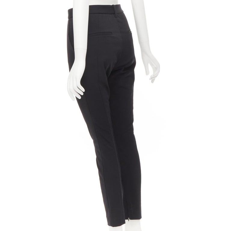 VICTORIA BEKHAM black stiff structured heavy fabric skinny pants UK10 M ...