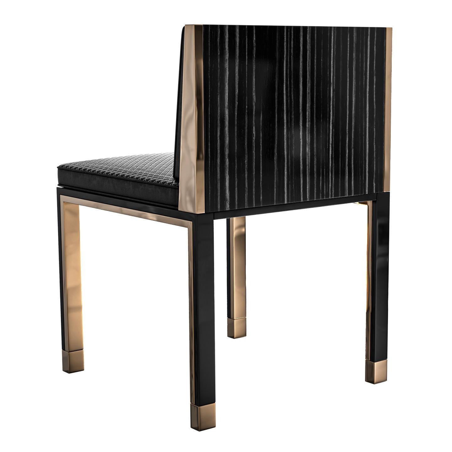 "Victoria" Chair, Set of Eight, Stainless Steel, Bronze, Handcrafted ...