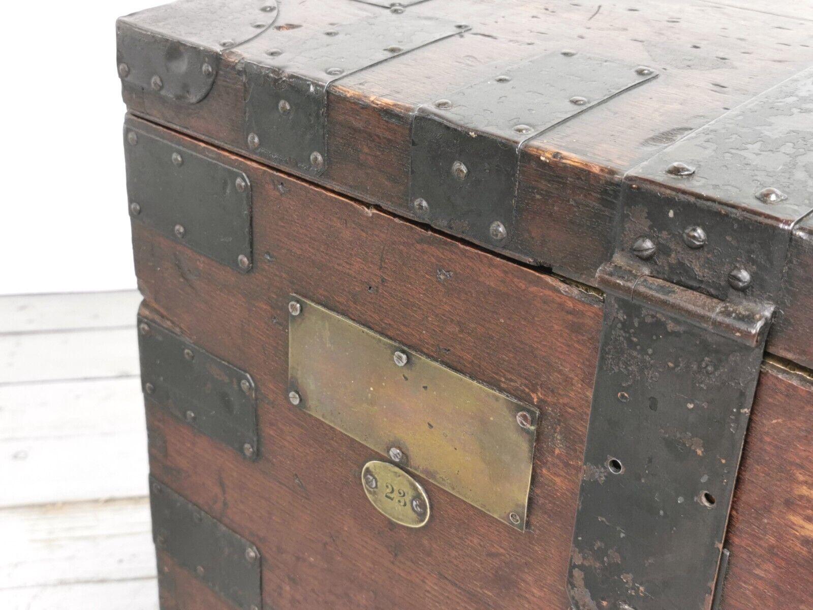Victoria Hunt and Roskell Antique Solid Hard Wood Trunk Chest For Sale ...