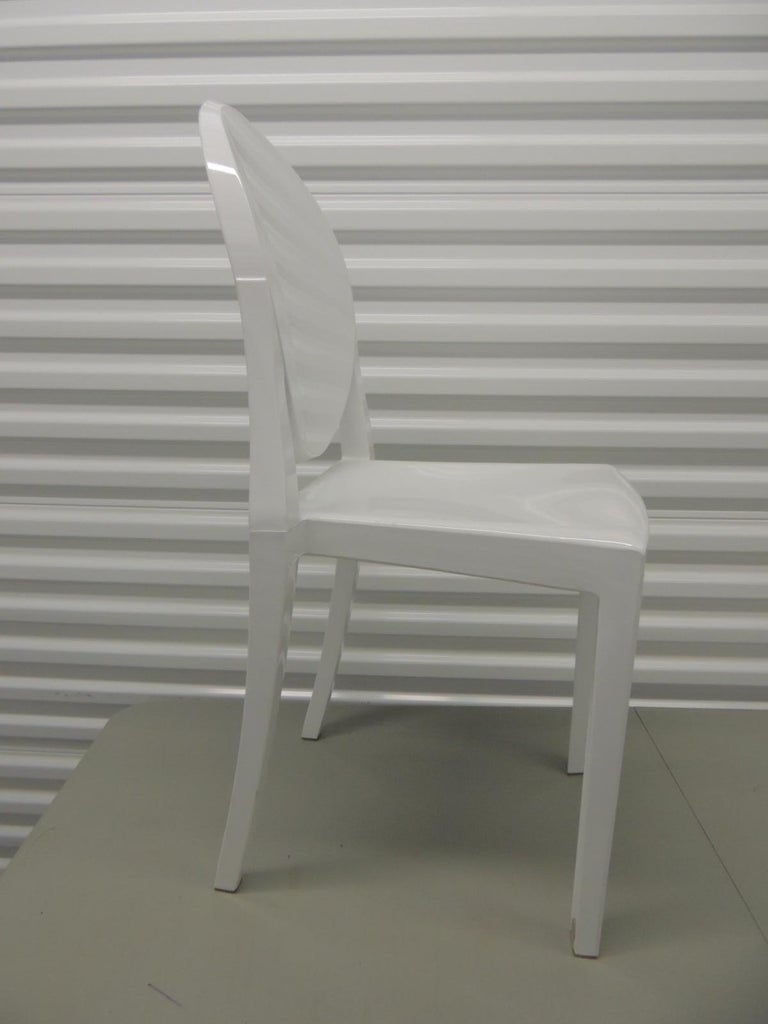 Victoria Kartell Style White Ghost Side Chair For Sale at 1stDibs