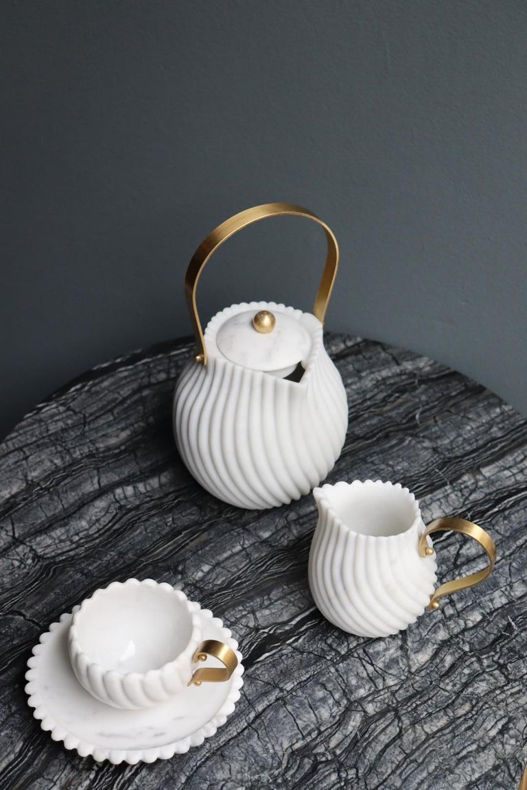 Victoria Tea Set in Marble and Brass, Design Bethan Gray for Editions ...