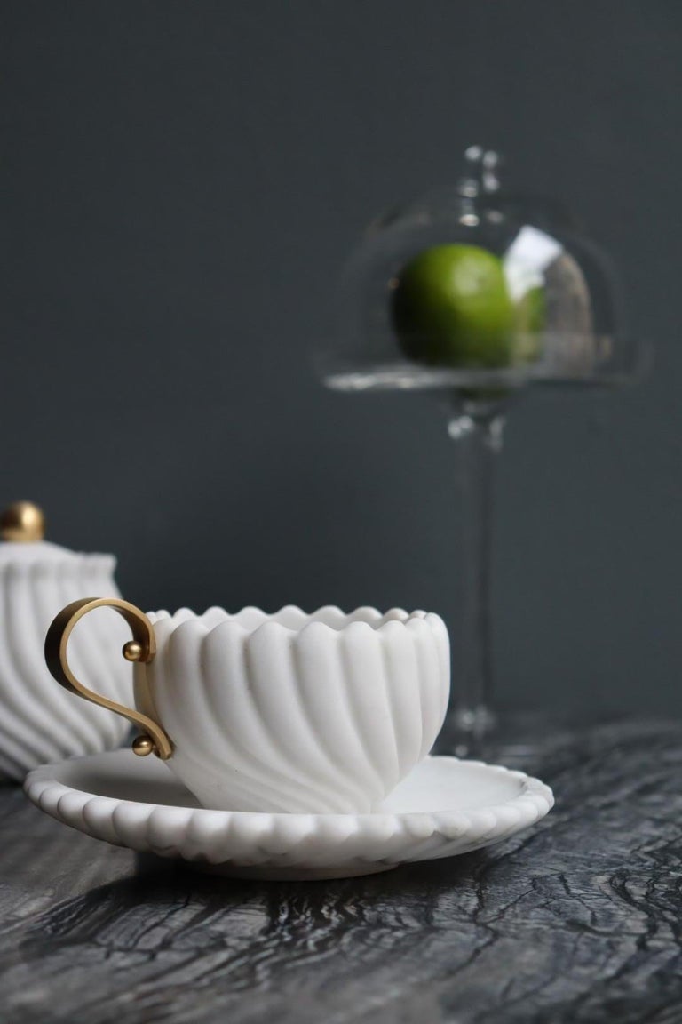 Victoria Tea Set in Marble and Brass, Design Bethan Gray for Editions ...