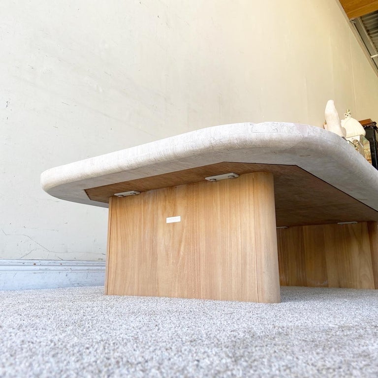 Victoria Teak Coffee Table with Travertine Top by Harbour For Sale at ...