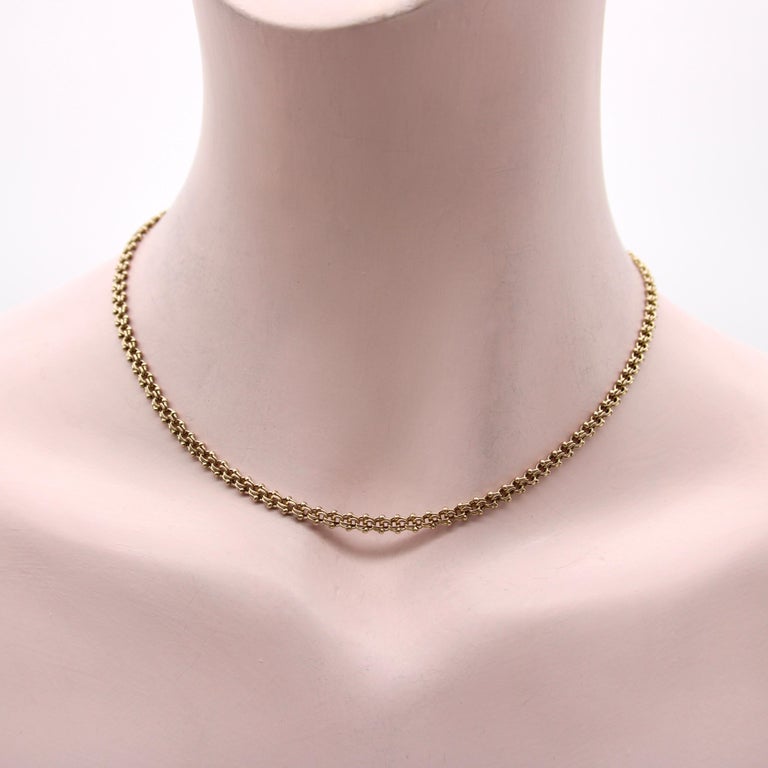 Victorian 10k Gold Double Link and Ball Fancy Chain For Sale at 1stDibs