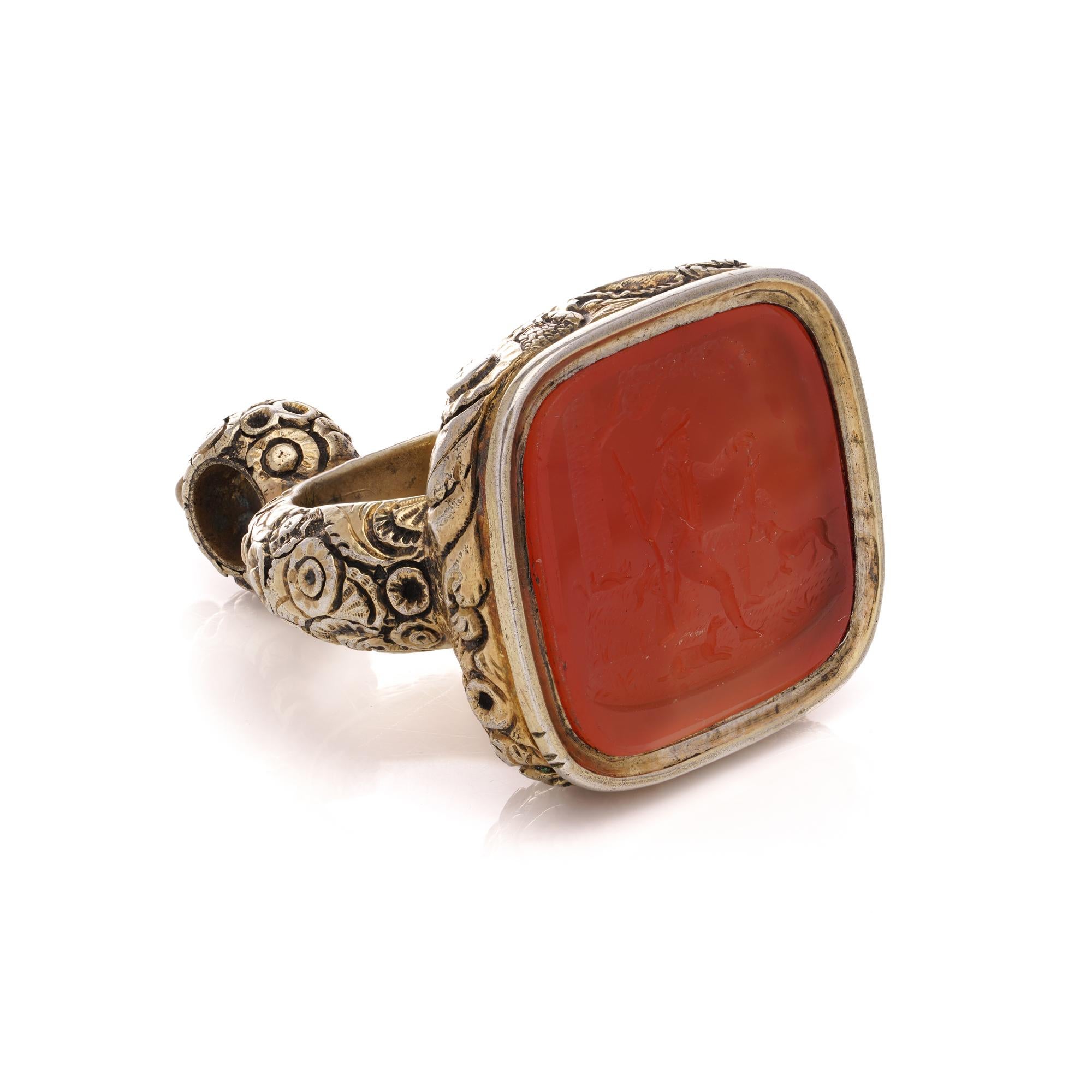 Victorian 12kt Rolled Gold Carnelian Seal Fob with hunting scene For ...