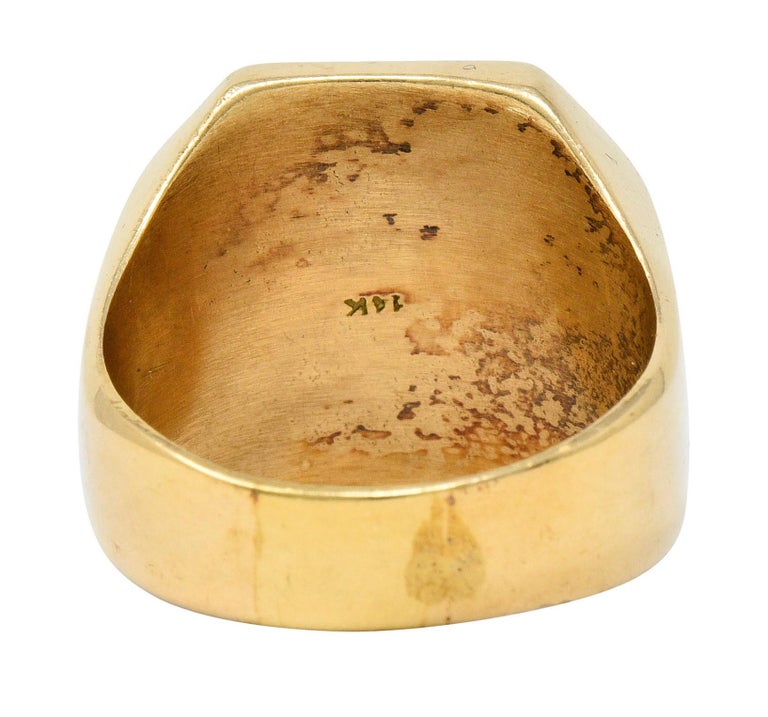 Victorian 14 Karat Gold Men's Heraldry Signet Ring at 1stDibs