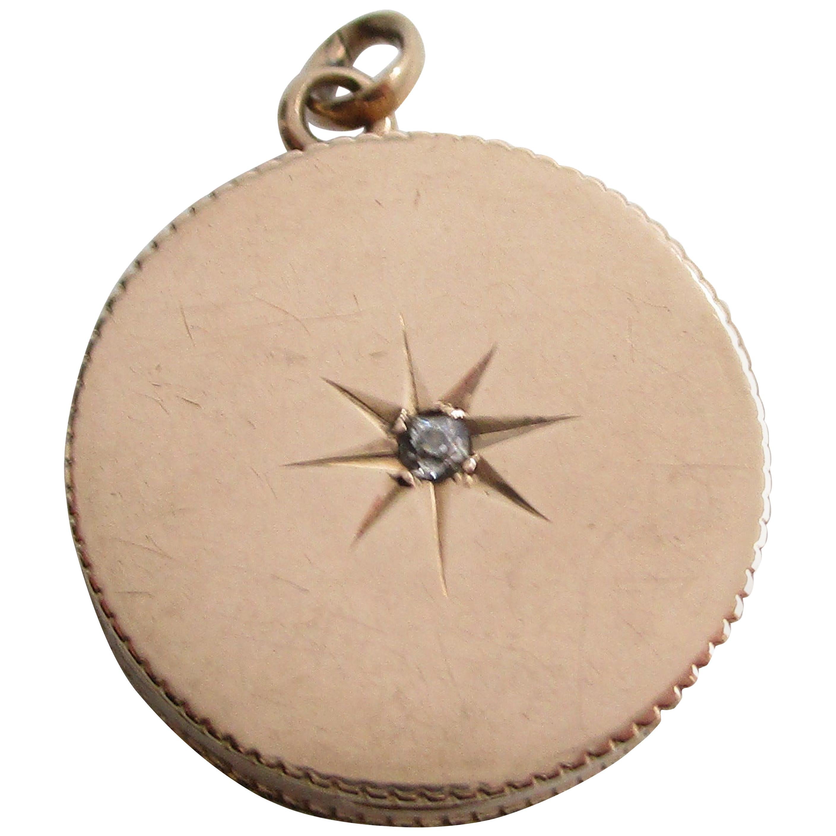 1870 Victorian Natural Pearl Ruby Emerald Old Cut Diamond gold Locket ...