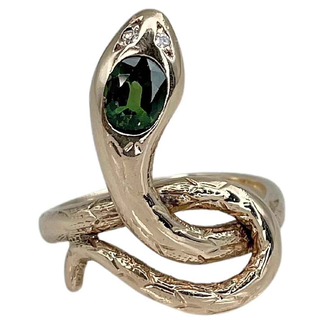 Victorian 18 Karat Yellow Gold Ruby Double Snake Ring For Sale at 1stDibs