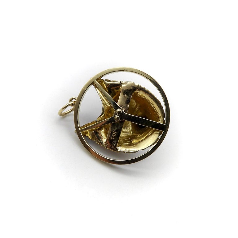 Victorian 14k Gold Enameled Fox Pendant with Diamond Halo Signature ...